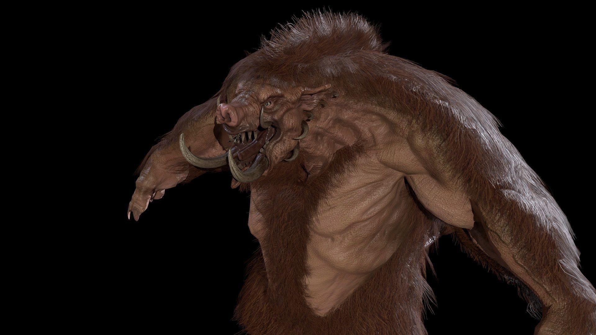 3D model WereBoar mammoth VR / AR / low-poly | CGTrader