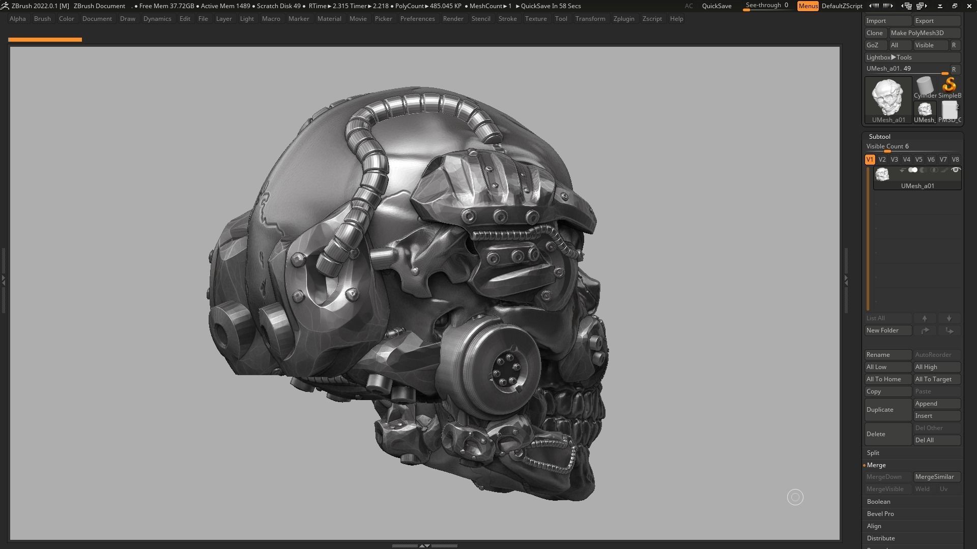 skull robot head a02 3d print model 3D model 3D printable | CGTrader