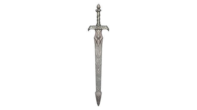 3D model Warriors Long Medieval Long Fantasy Big Fantasy Sword VR / AR ...