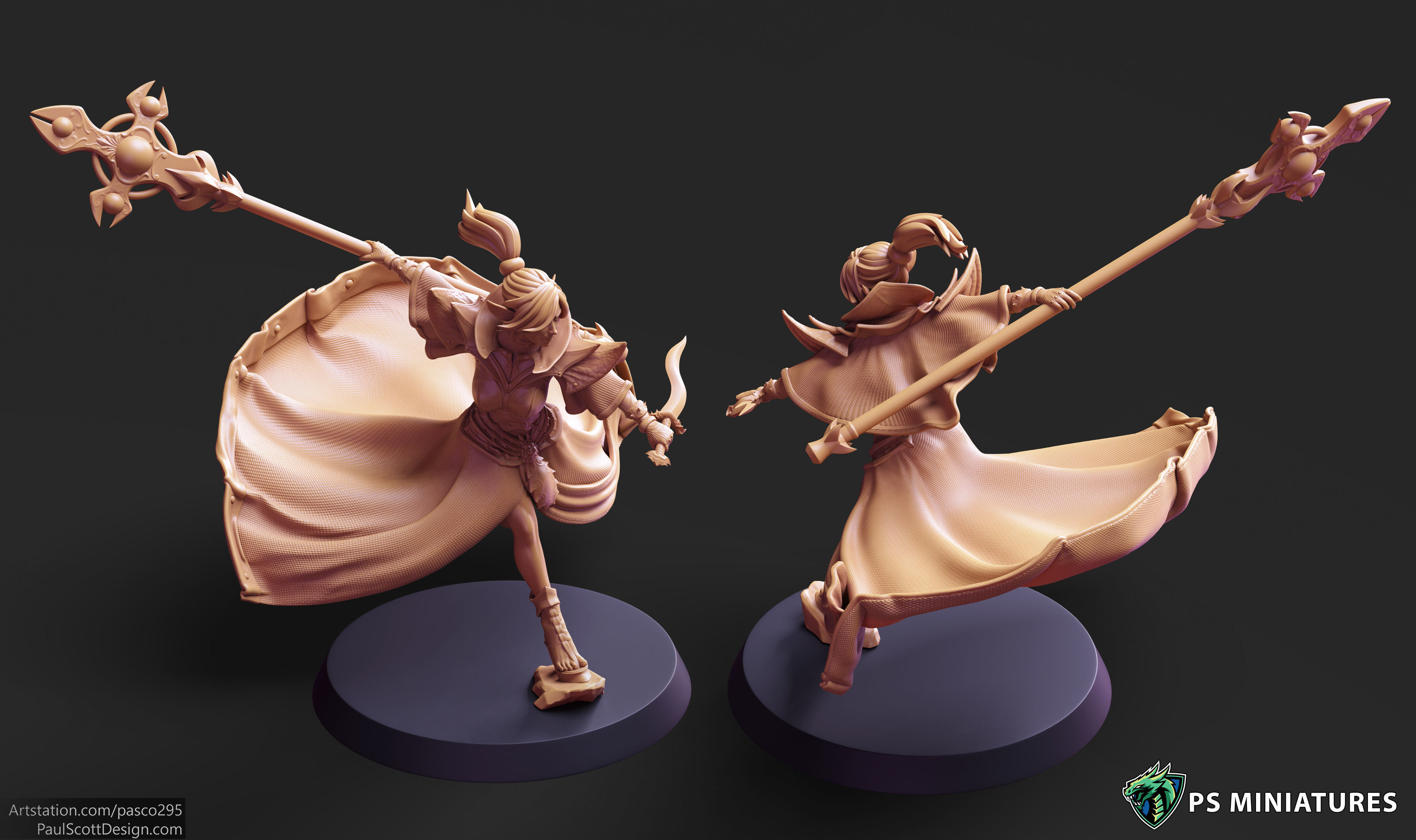 Drow Cleric Bundle - 4 Variants and Pinup Each 3D model 3D printable ...