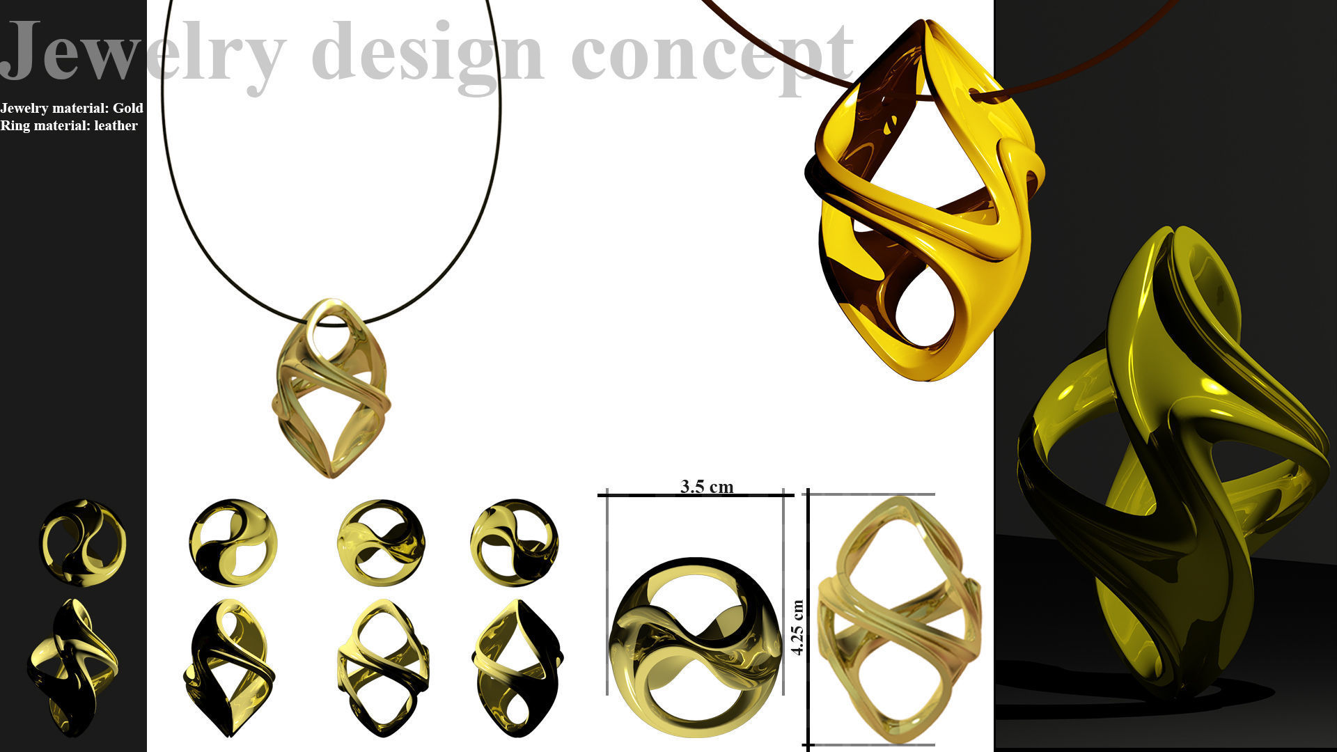 Modern dynamic Jewellery 3D model | CGTrader