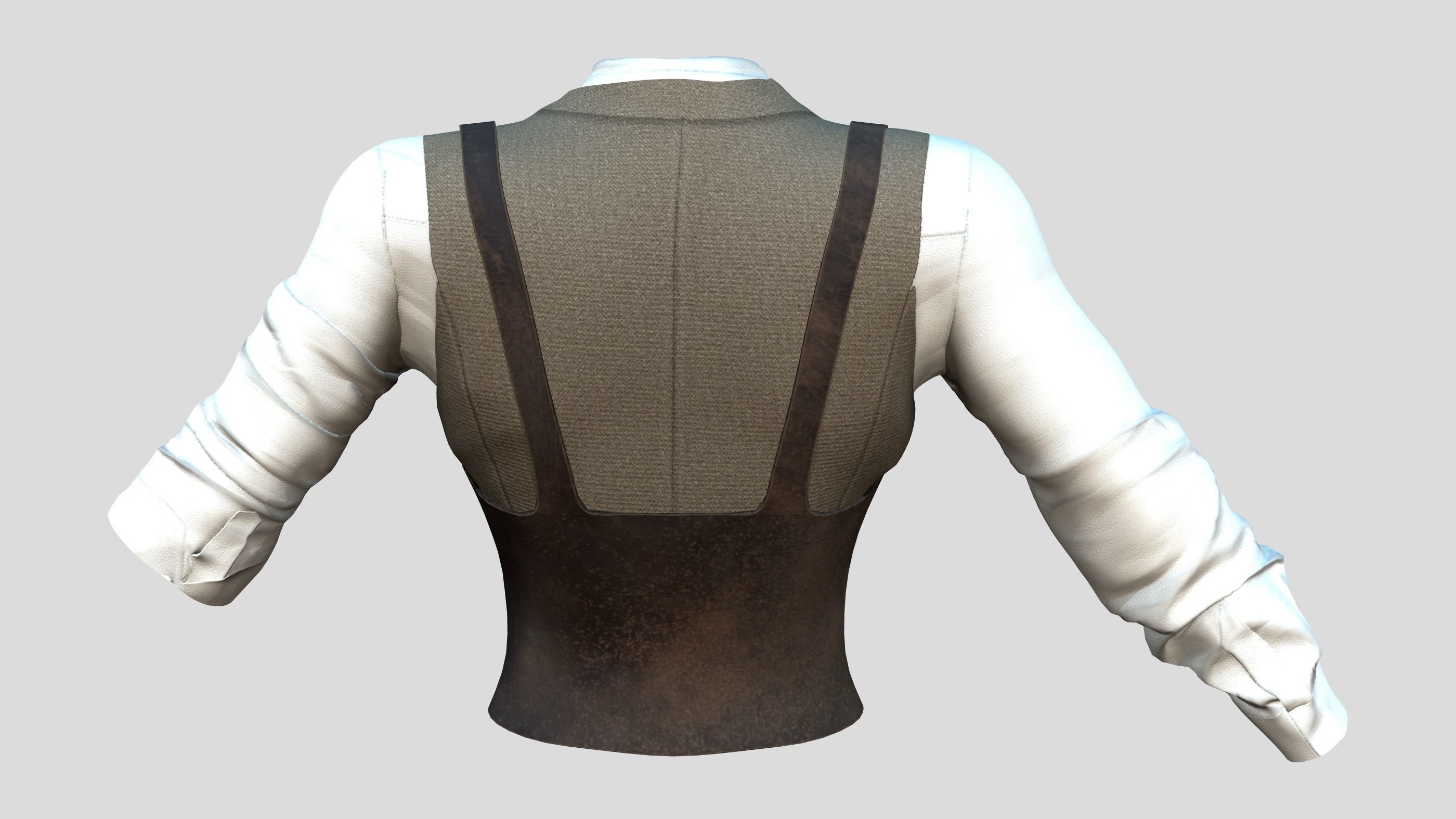 3D model German Officer Expeditor Archaeologist Explorer Vest Shirt Tie ...