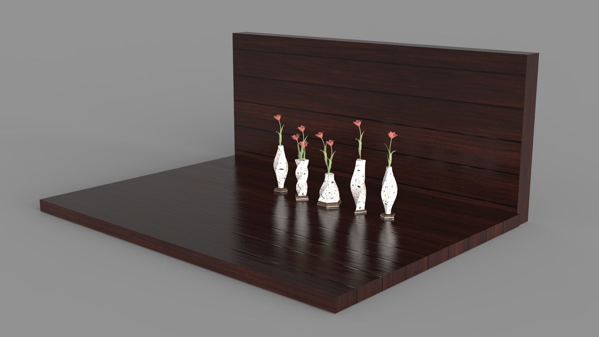 Parametric flower pot scene 3D model | CGTrader