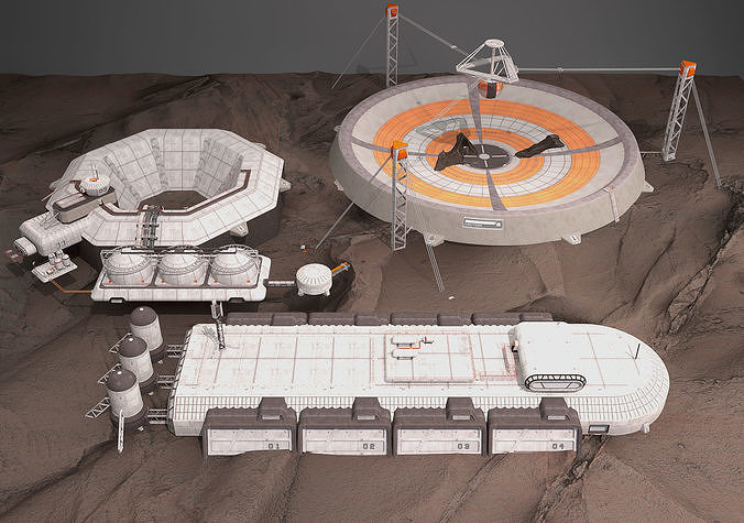 3D model Mars base VR / AR / low-poly | CGTrader