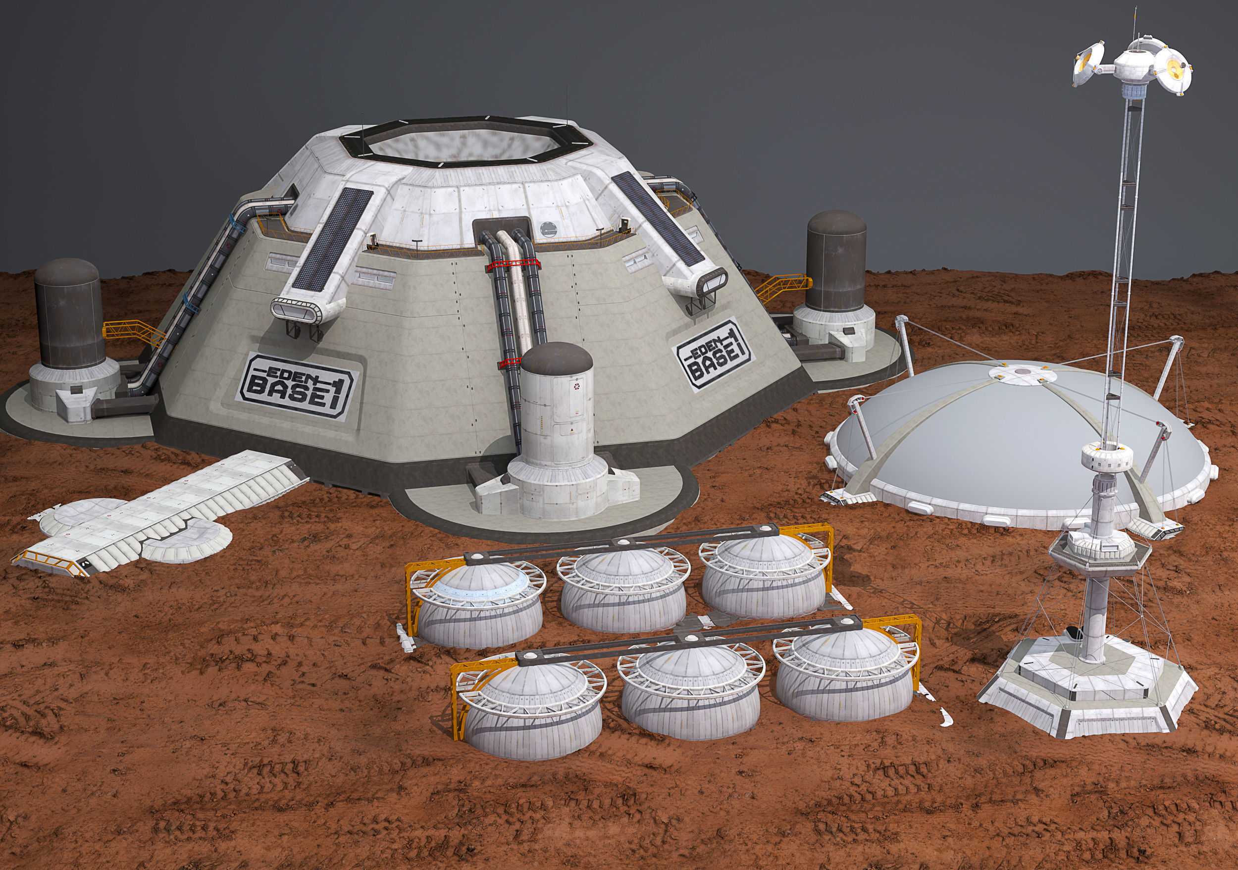 3D model Mars base VR / AR / low-poly | CGTrader