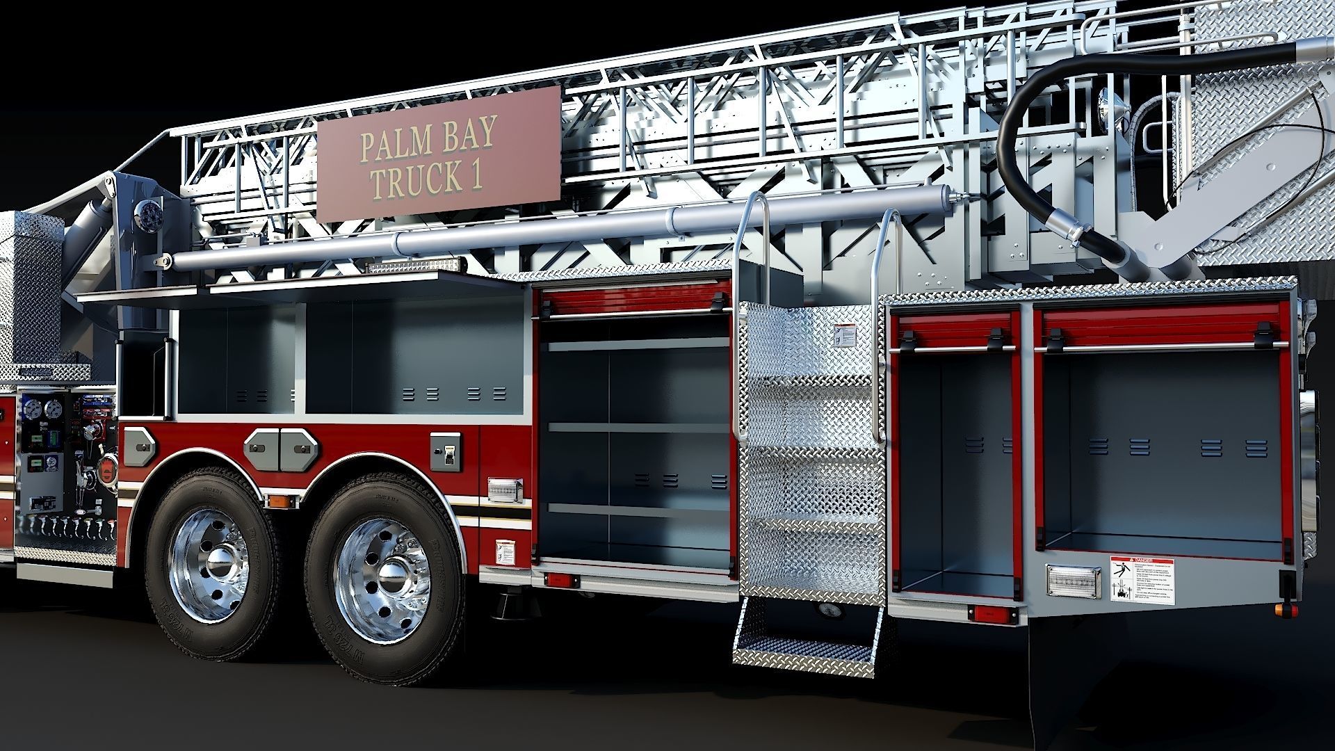 3D model Fire Truck Aerial Platform Palm Bay VR / AR / low-poly | CGTrader