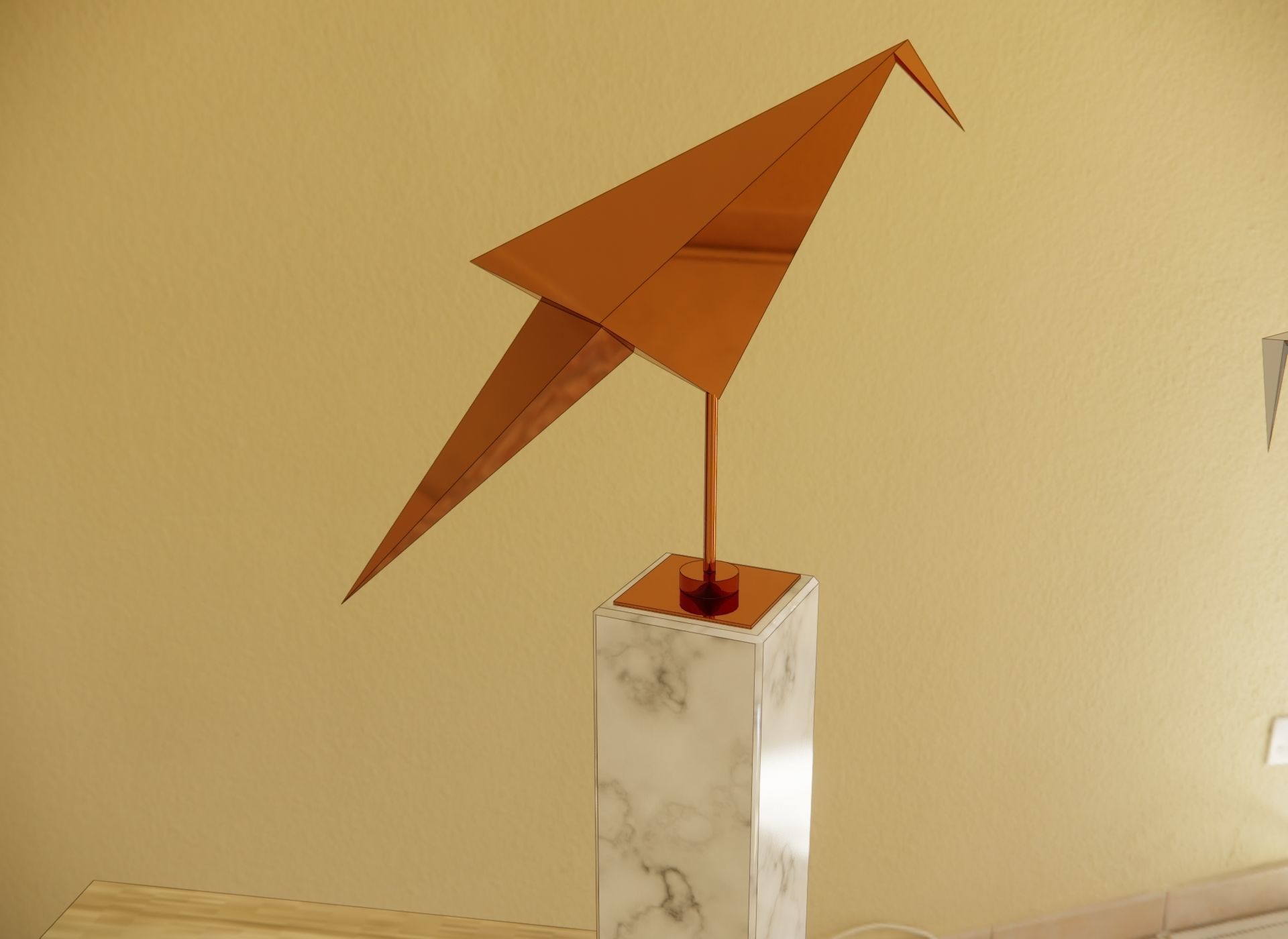 Origami Bird Sculpture 3D model | CGTrader