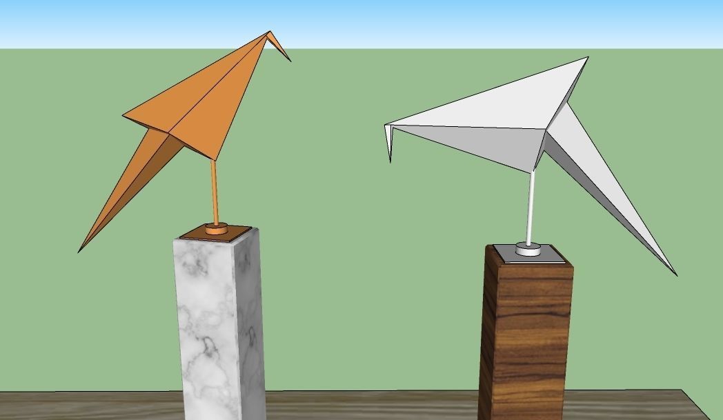 Origami Bird Sculpture 3D model | CGTrader
