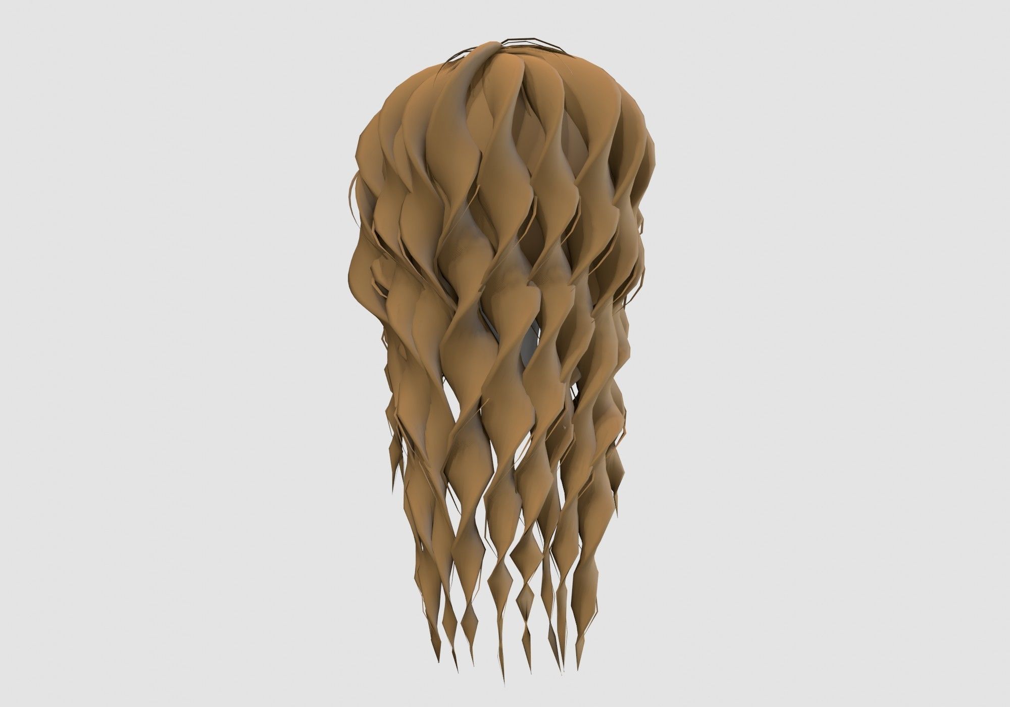 wavy cartoon hairstyle 3D model | CGTrader