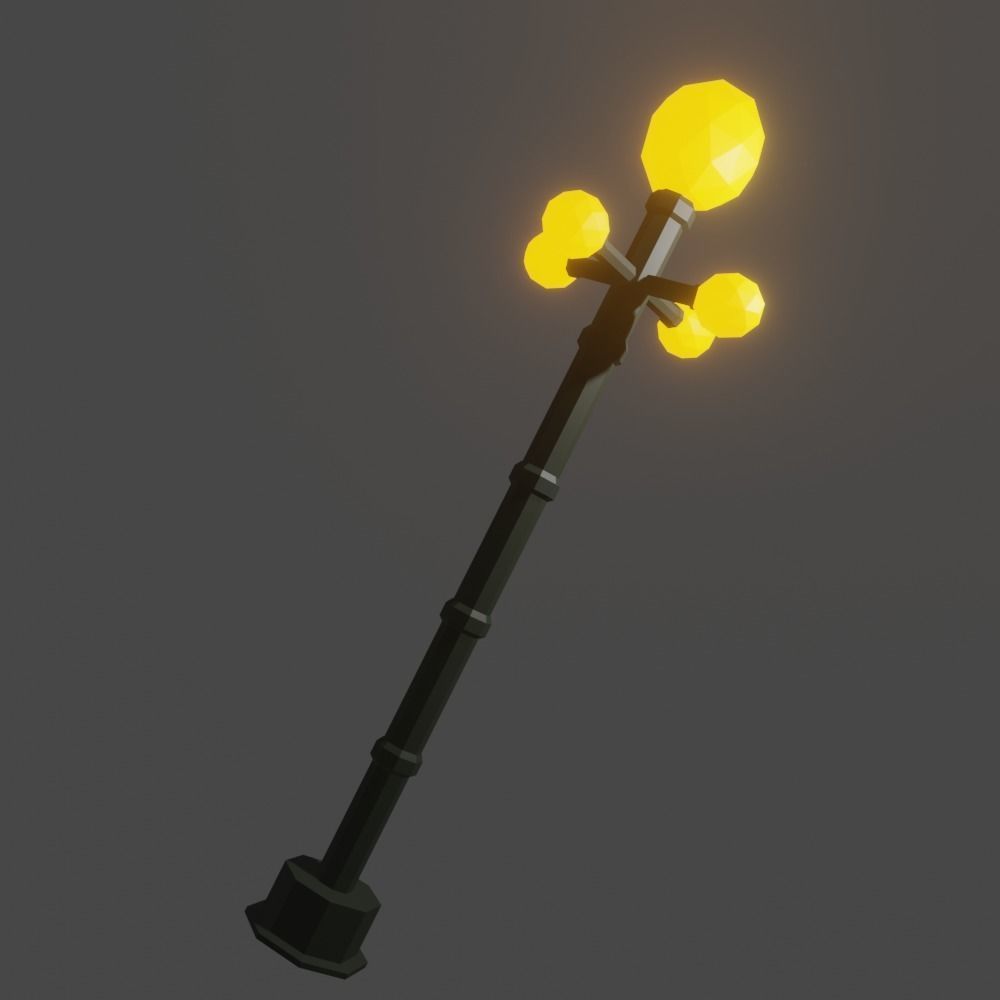 Low Poly Lamp street with lights 3D model | CGTrader