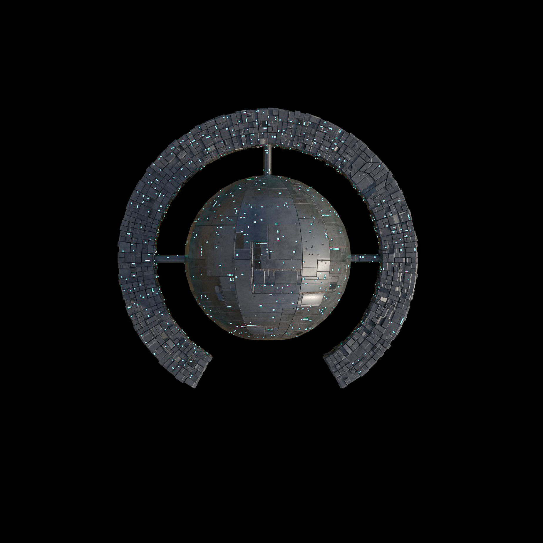 3D model Space Station Sphere Mothership VR / AR / low-poly | CGTrader
