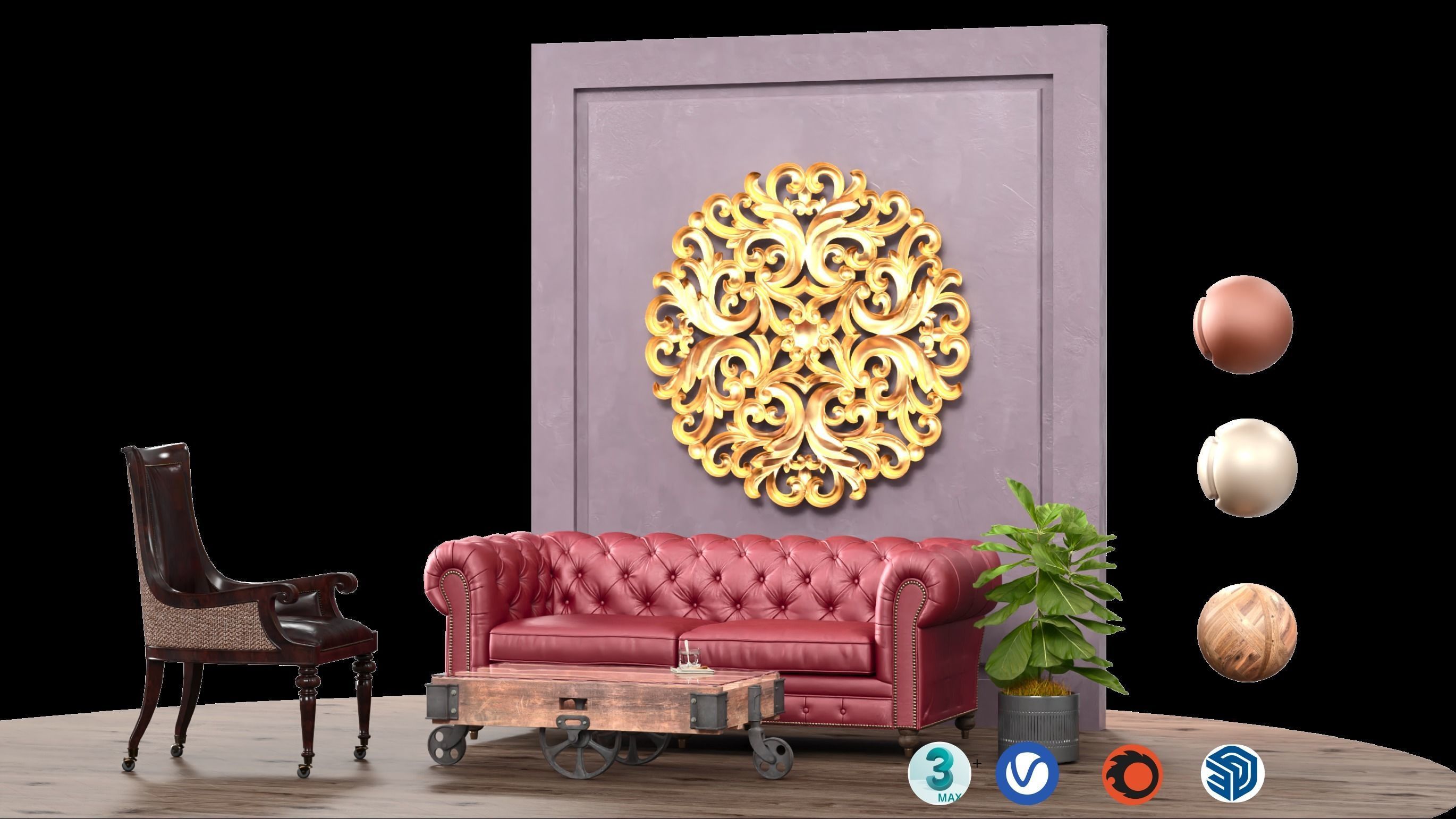 Classic Furniture design 3d modeling set 3D model | CGTrader