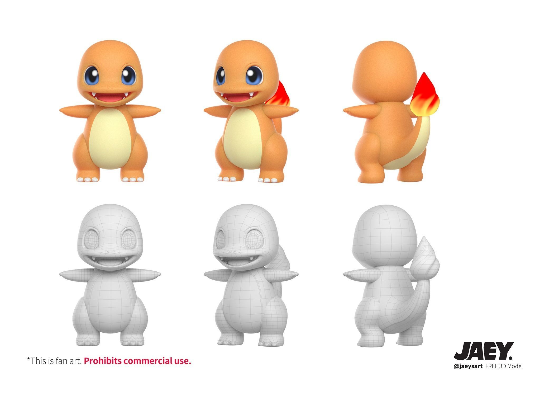 Kanto Starters FREE 3D model free VR / AR / low-poly 3D model | CGTrader