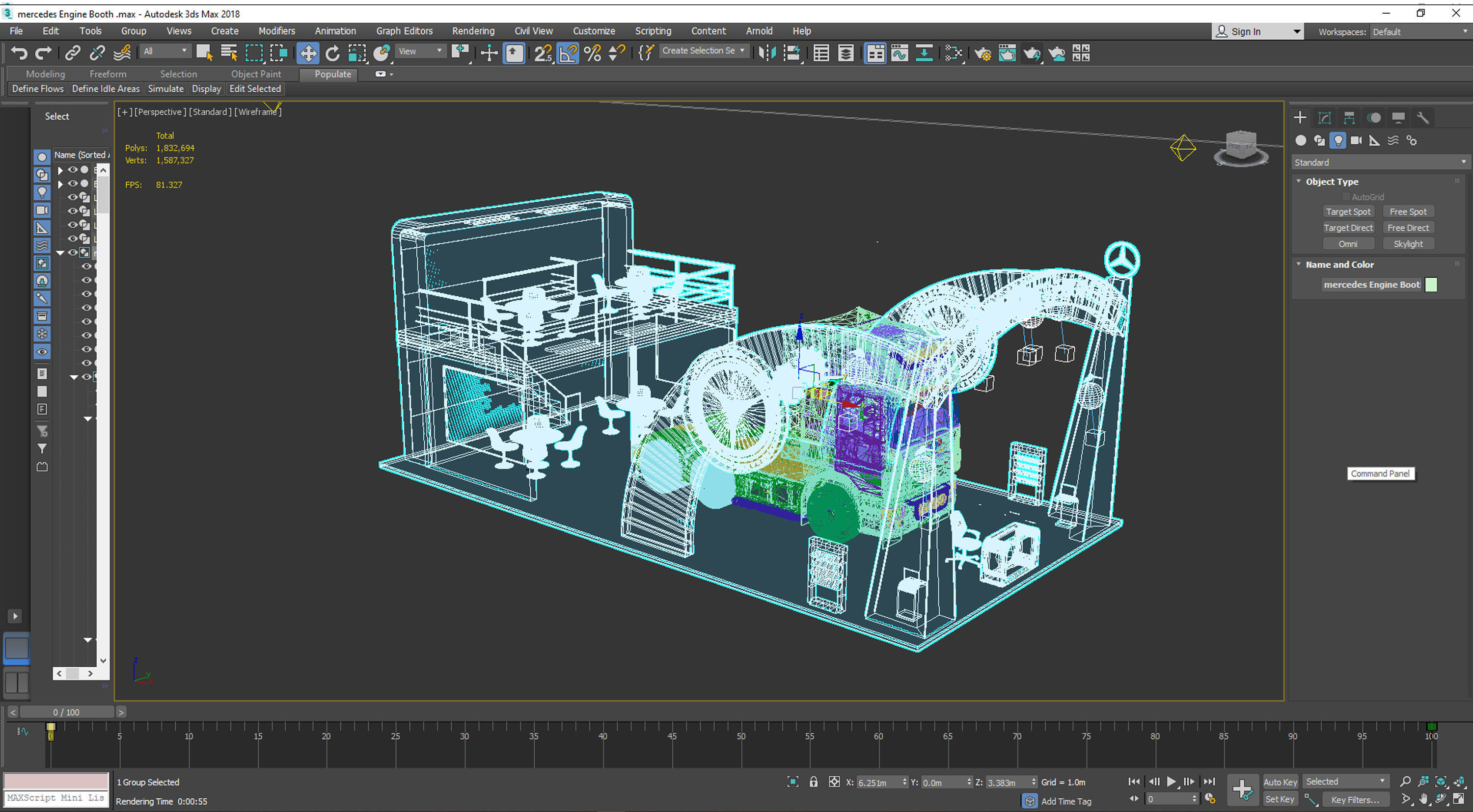 Mercedes Engine Booth special stand Booth 3D model animated | CGTrader
