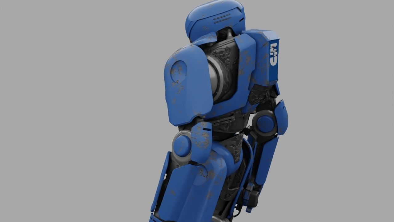 Cyborg cop rigged 3D model rigged | CGTrader