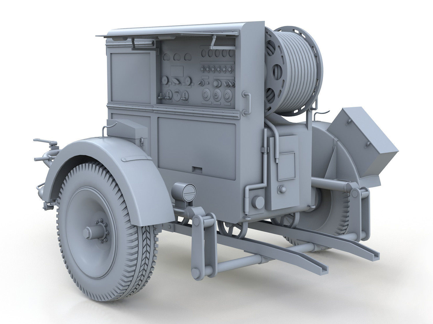 Generator 85V 8KW with Sh Ah 51 Trailer 3D model | CGTrader