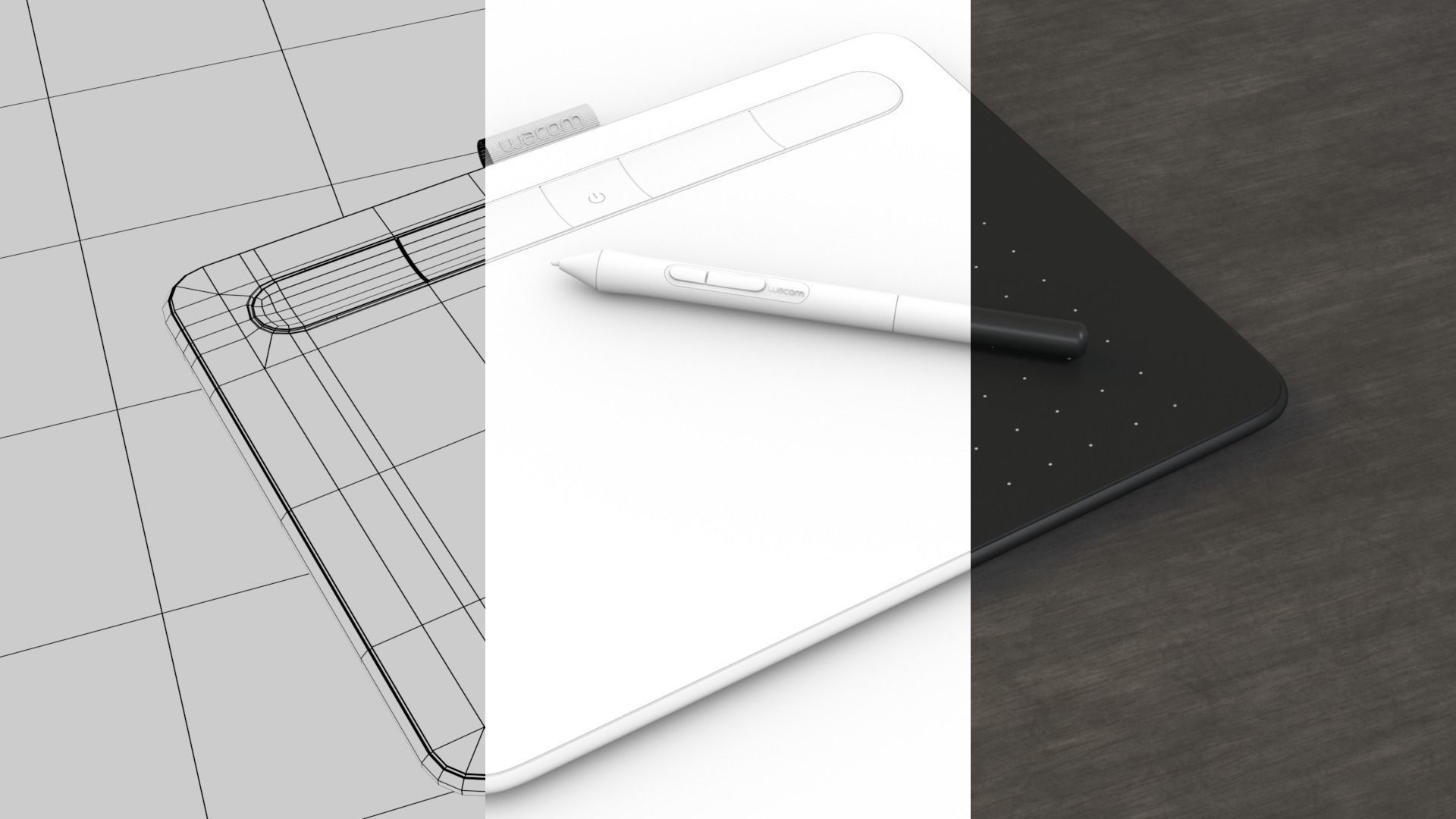Graphics Wacom tablet with pen 3D model | CGTrader
