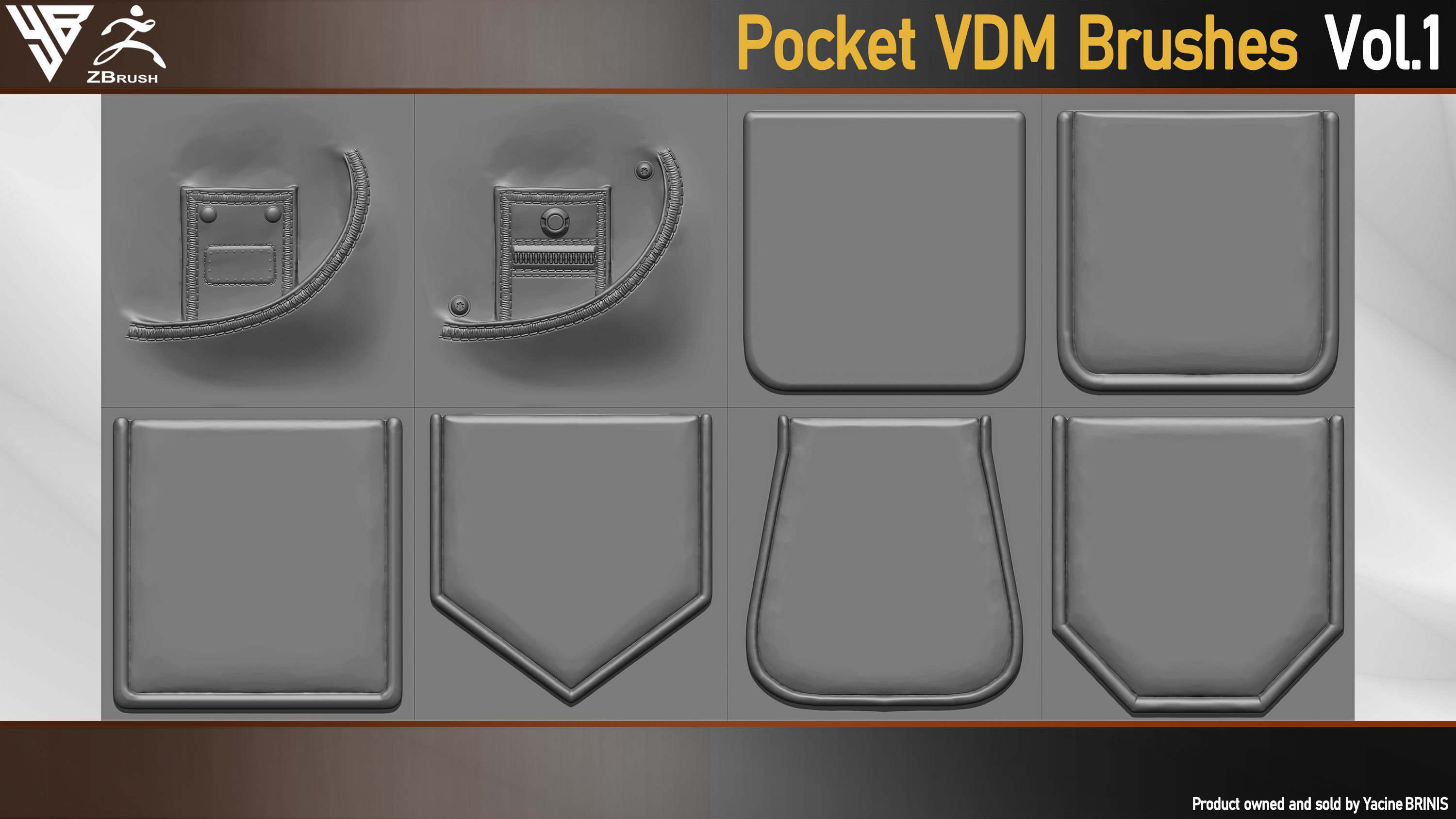 3D model Pocket VDM Brushes for ZBrush Vol 01 VR / AR / low-poly | CGTrader