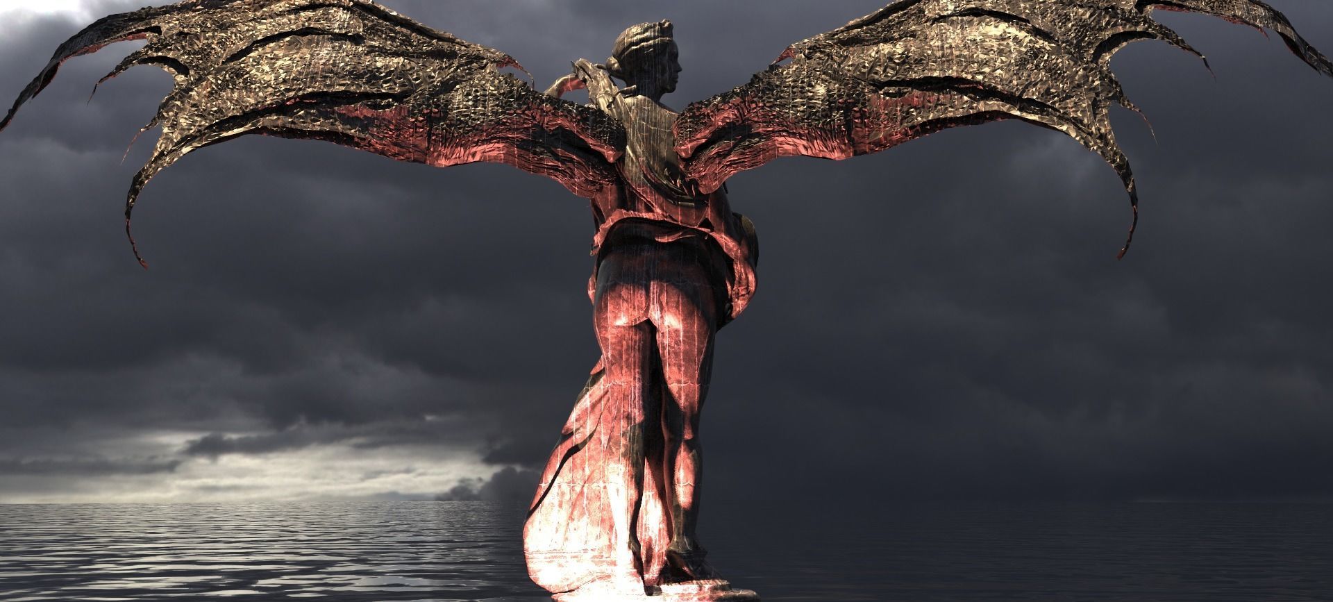 Aphrodite Dragon wings Dark 2 3D model | CGTrader