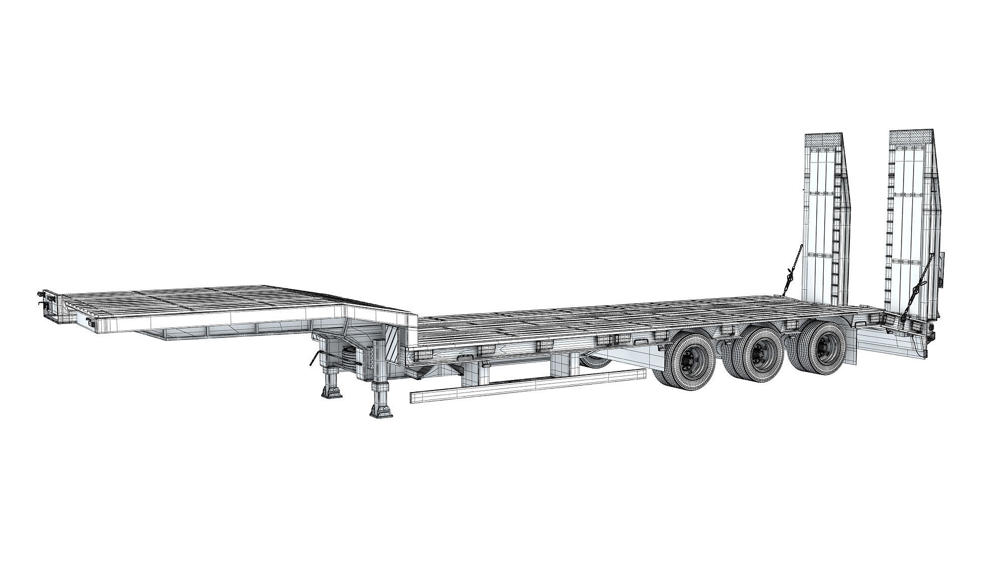 Low Loader Semi Trailer 3D model | CGTrader