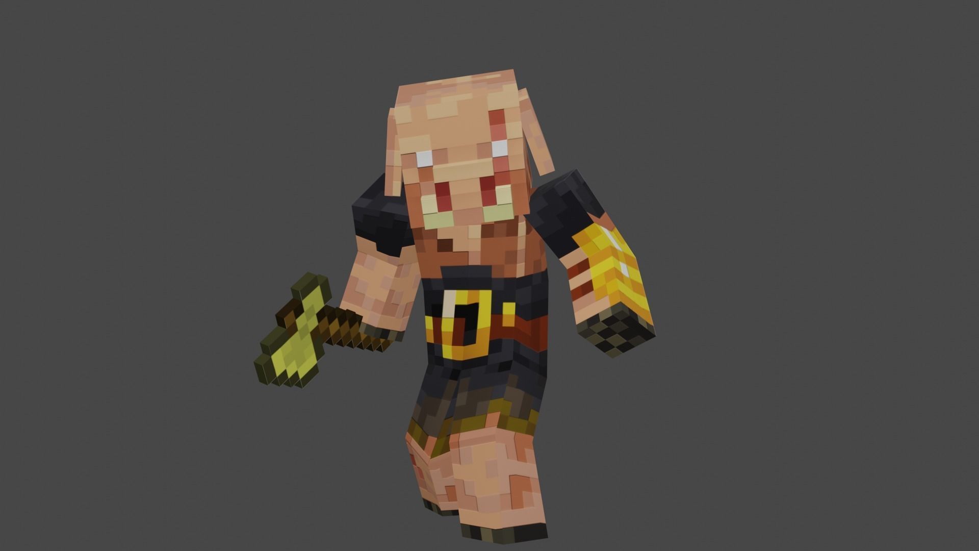3D model MINECRAFT PIGLIN 3D MODEL RIGGED ANIMATED Low-poly 3D model VR ...