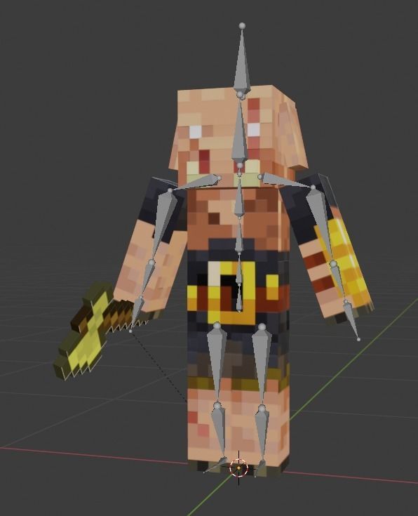 3D model MINECRAFT PIGLIN 3D MODEL RIGGED ANIMATED Low-poly 3D model VR ...