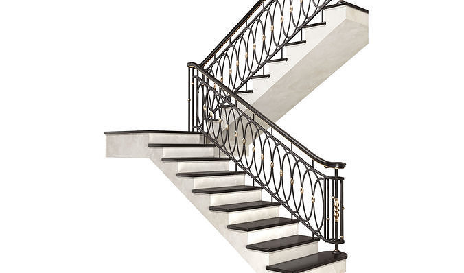Modern interior stair art deco 3D model | CGTrader