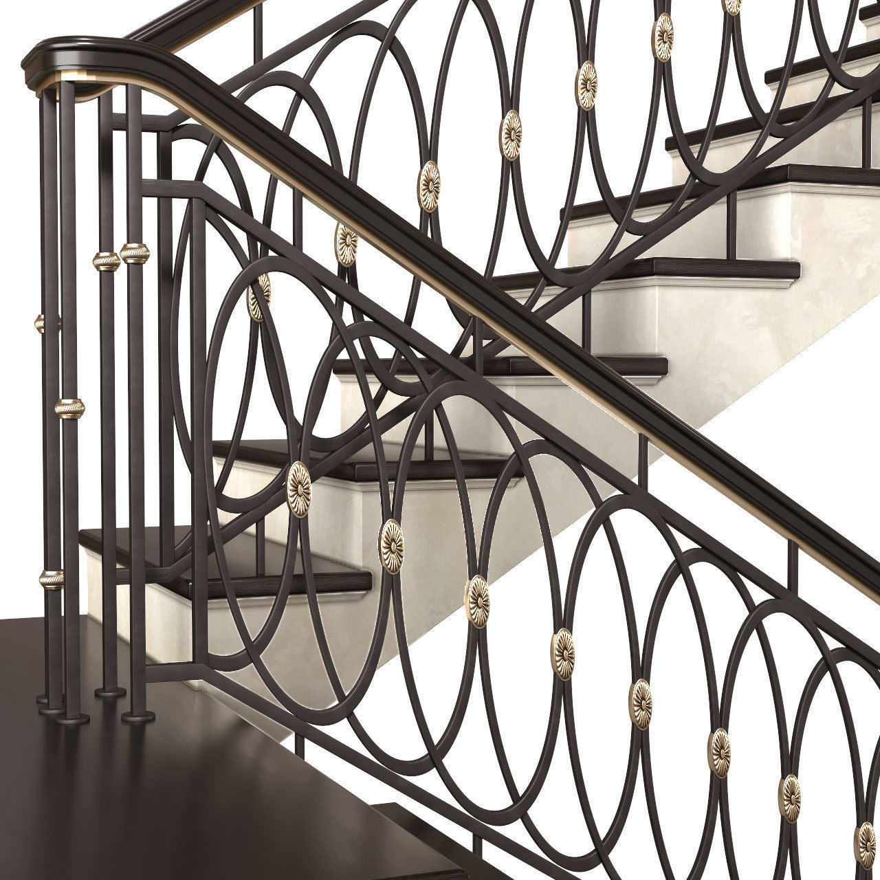 Modern interior stair art deco 3D model | CGTrader