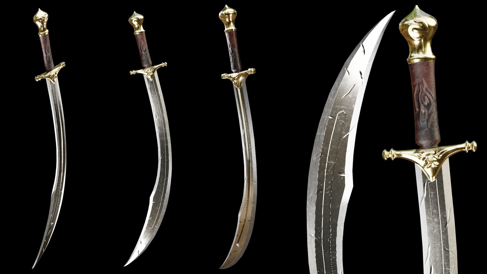 3D model PBR Arabic Sword Pack VR / AR / low-poly | CGTrader