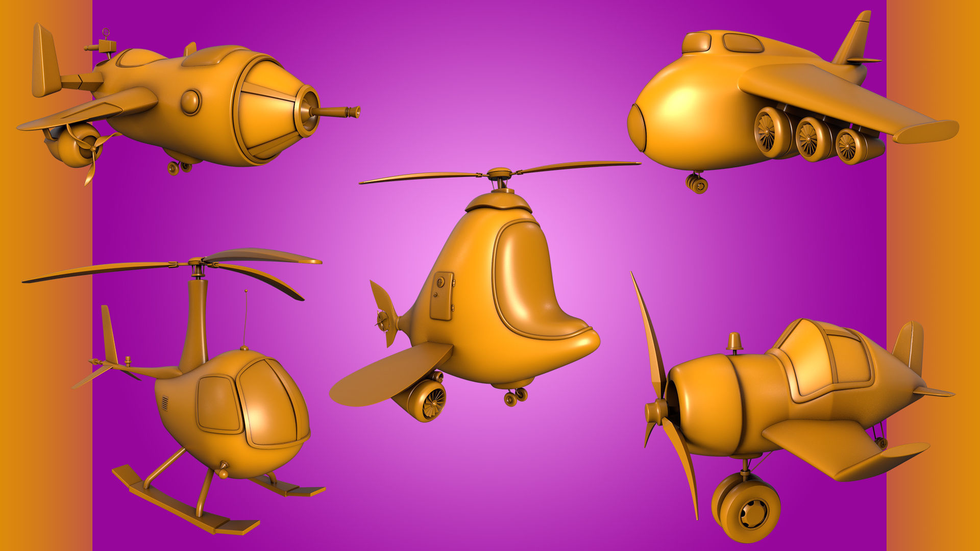 3D model 20 Stylized aircraft Base Mesh Vol-7 VR / AR / low-poly | CGTrader