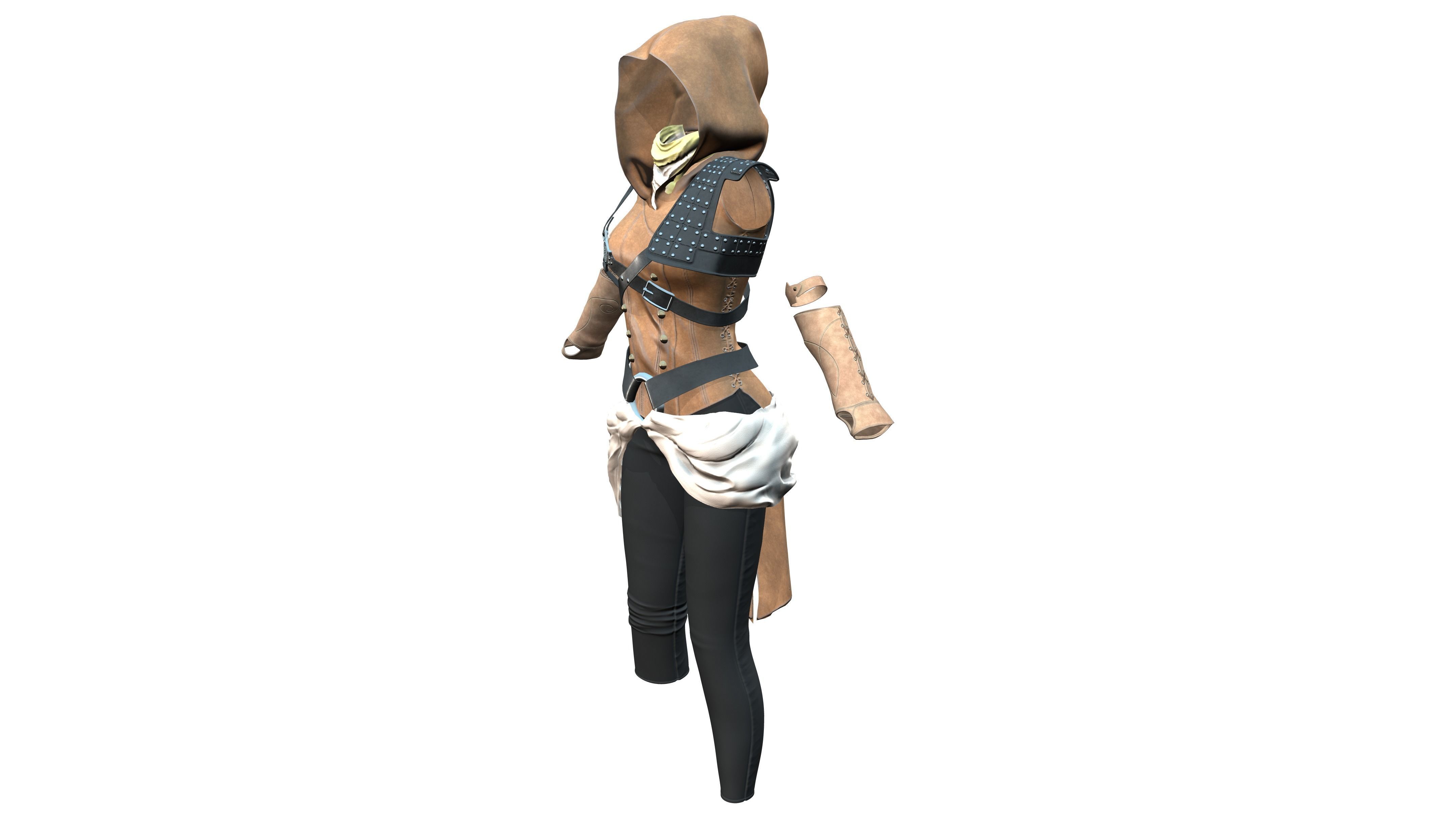 3D model Hooded Assasin Samurai Full Outfit VR / AR / low-poly | CGTrader
