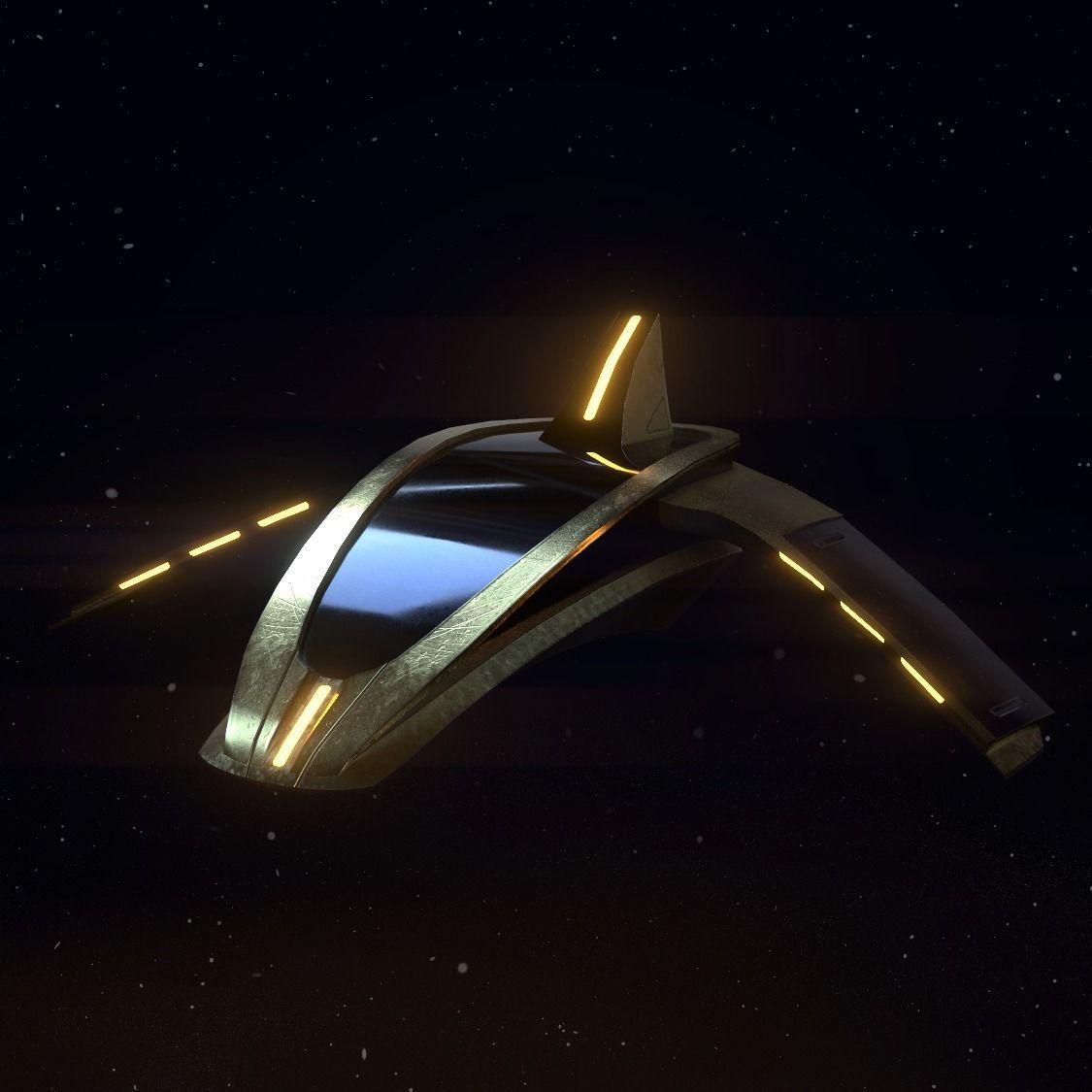 3D model Futuristic spaceship with 4 different materials 4k VR / AR ...