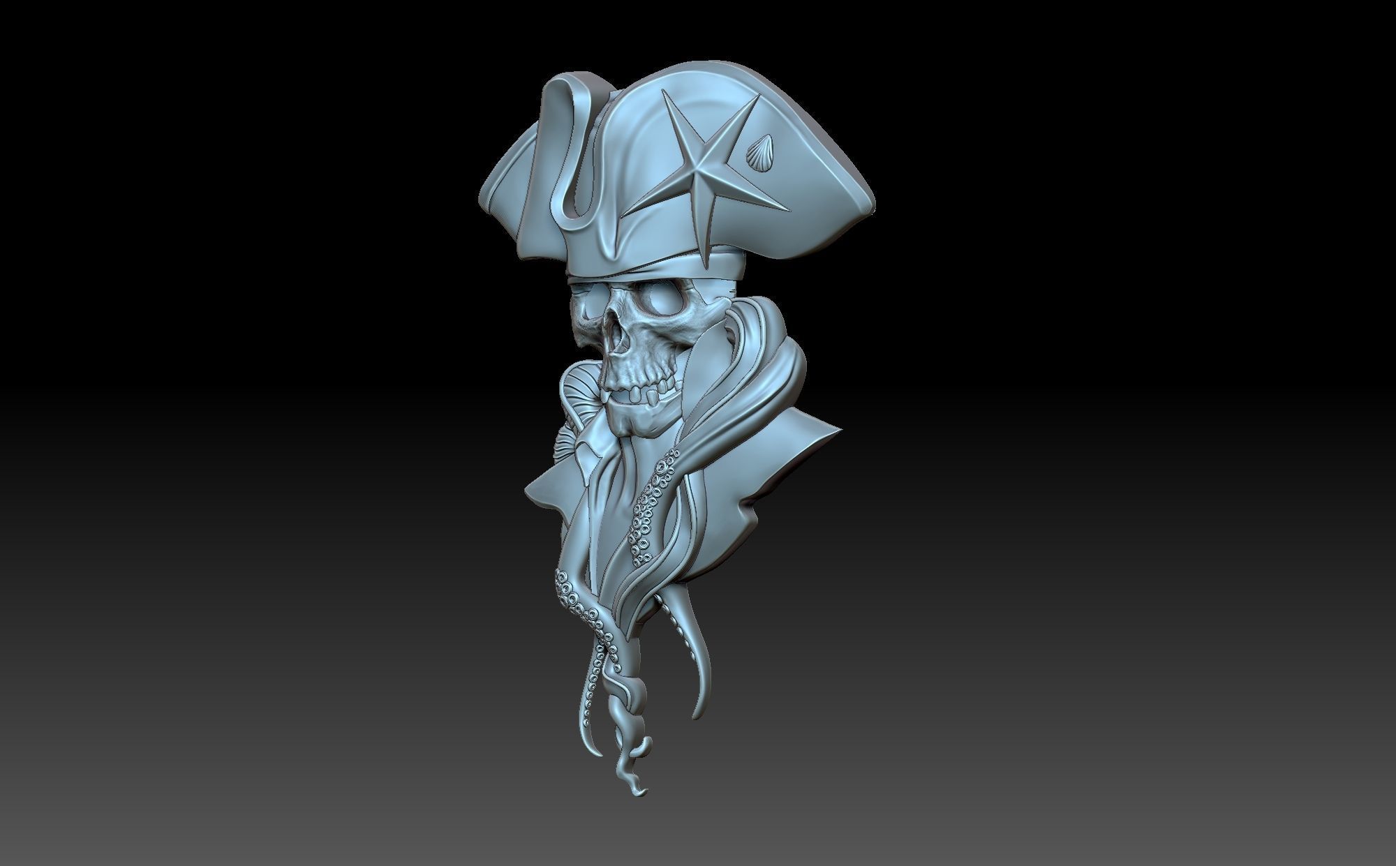 Skull pirate 3D model 3D printable | CGTrader