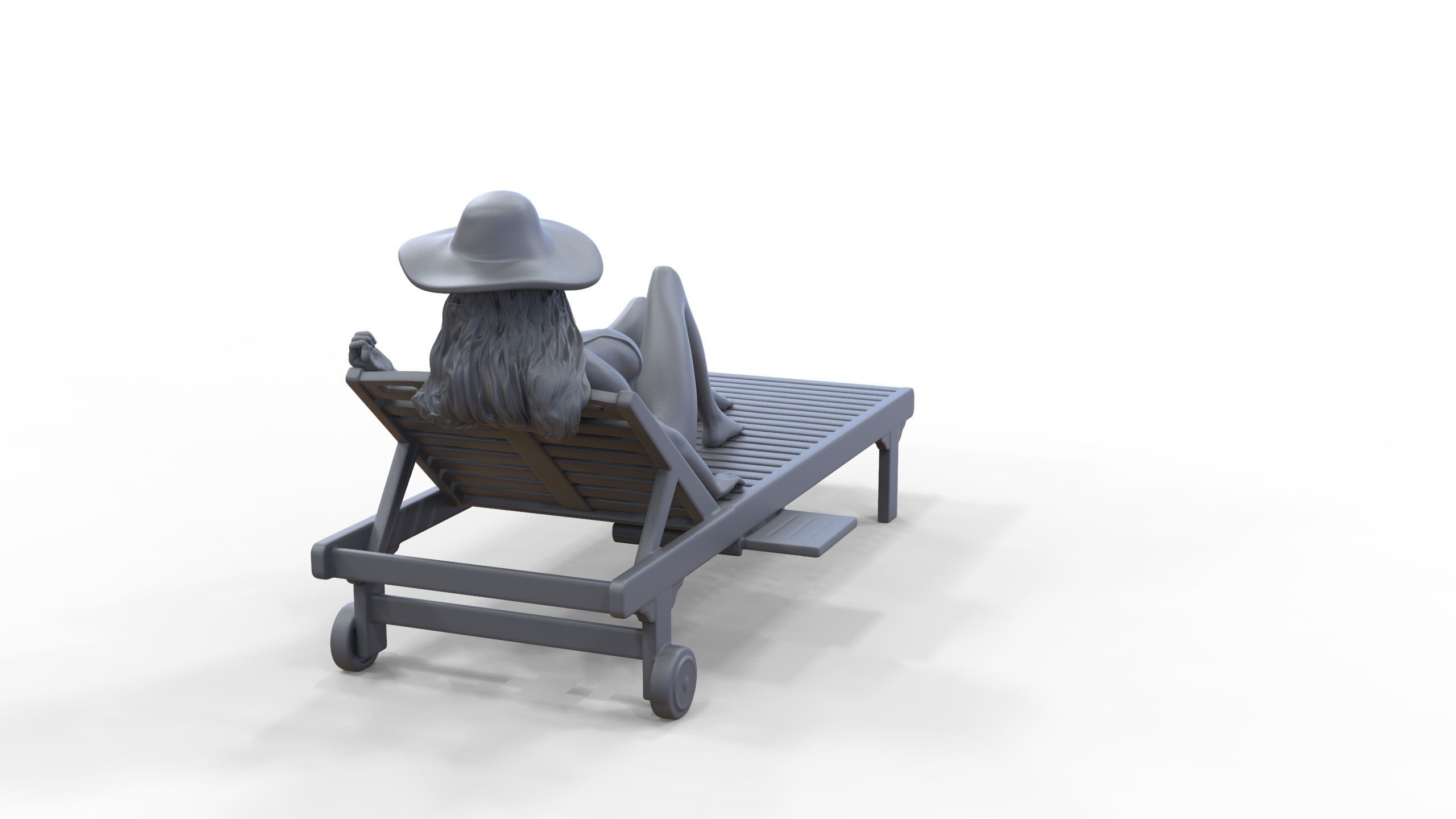 N3 Chillout woman Sunbathing 3D model 3D printable | CGTrader