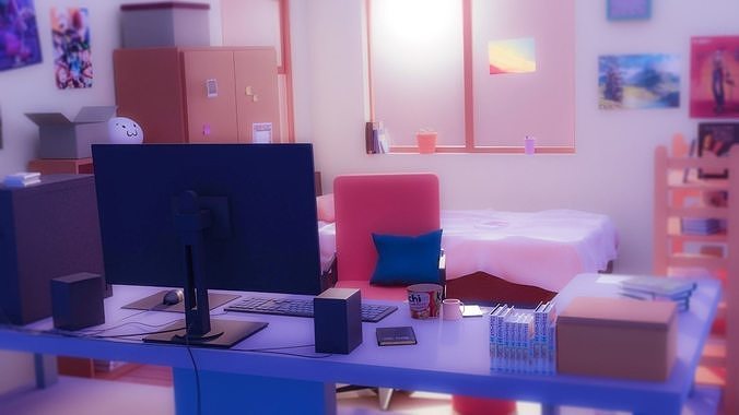 3D model Diorama Room VR / AR / low-poly | CGTrader