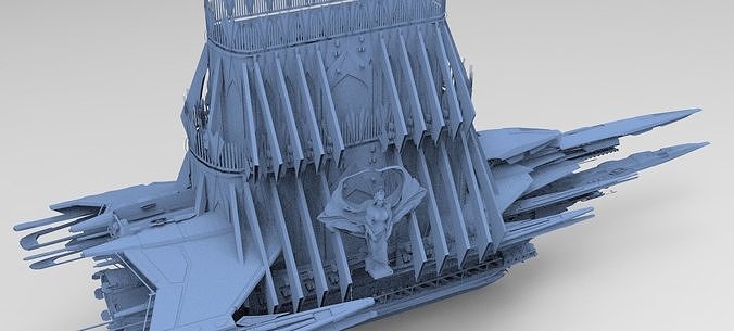 King Arthur Cathedral City Ship 3D model | CGTrader