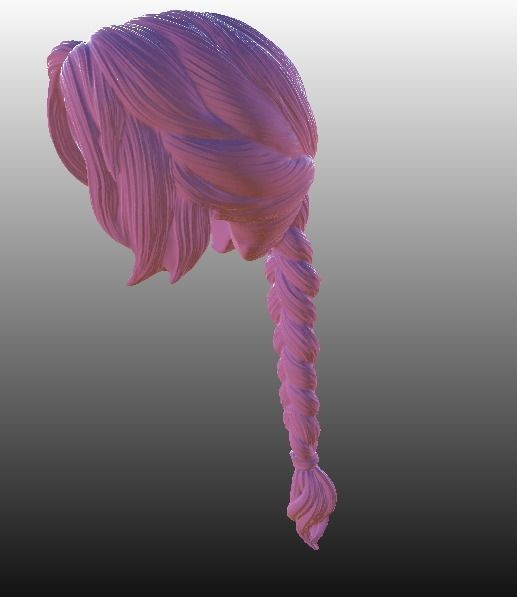 pink hair 3D model | CGTrader