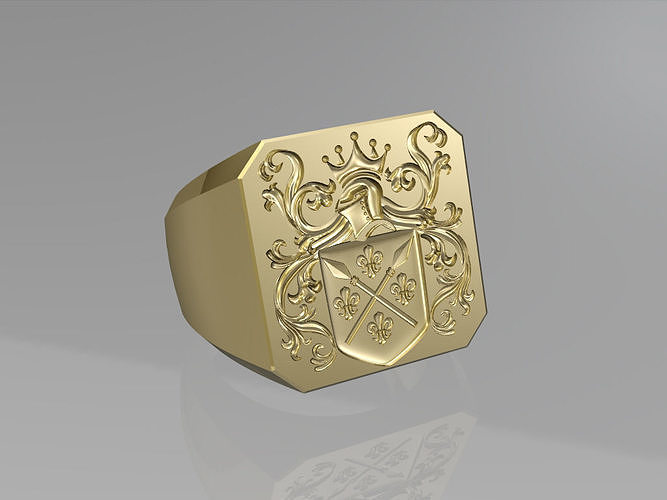 Signet ring 3D model 3D printable | CGTrader