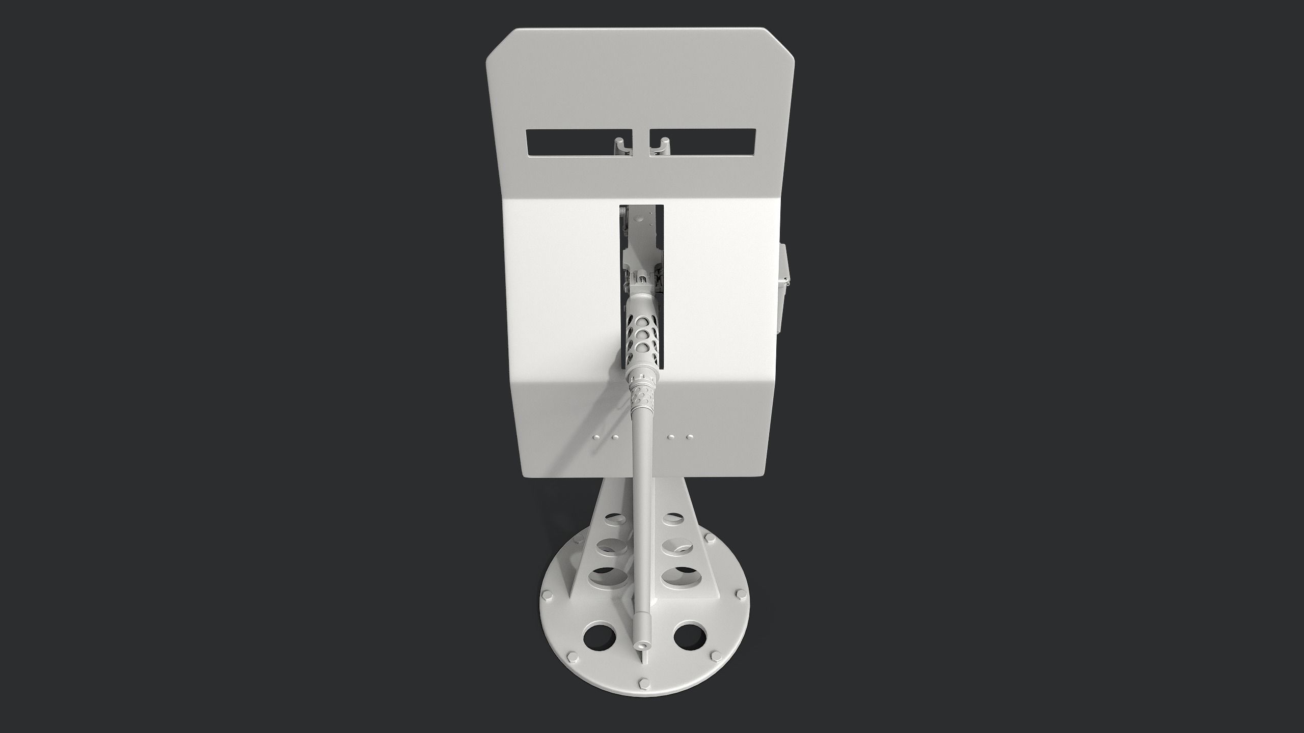 M2 Browning machine gun with shield 3D model | CGTrader