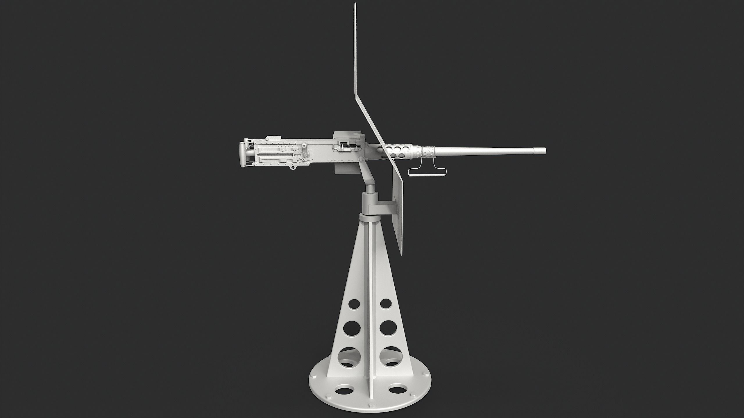 M2 Browning machine gun with shield 3D model | CGTrader