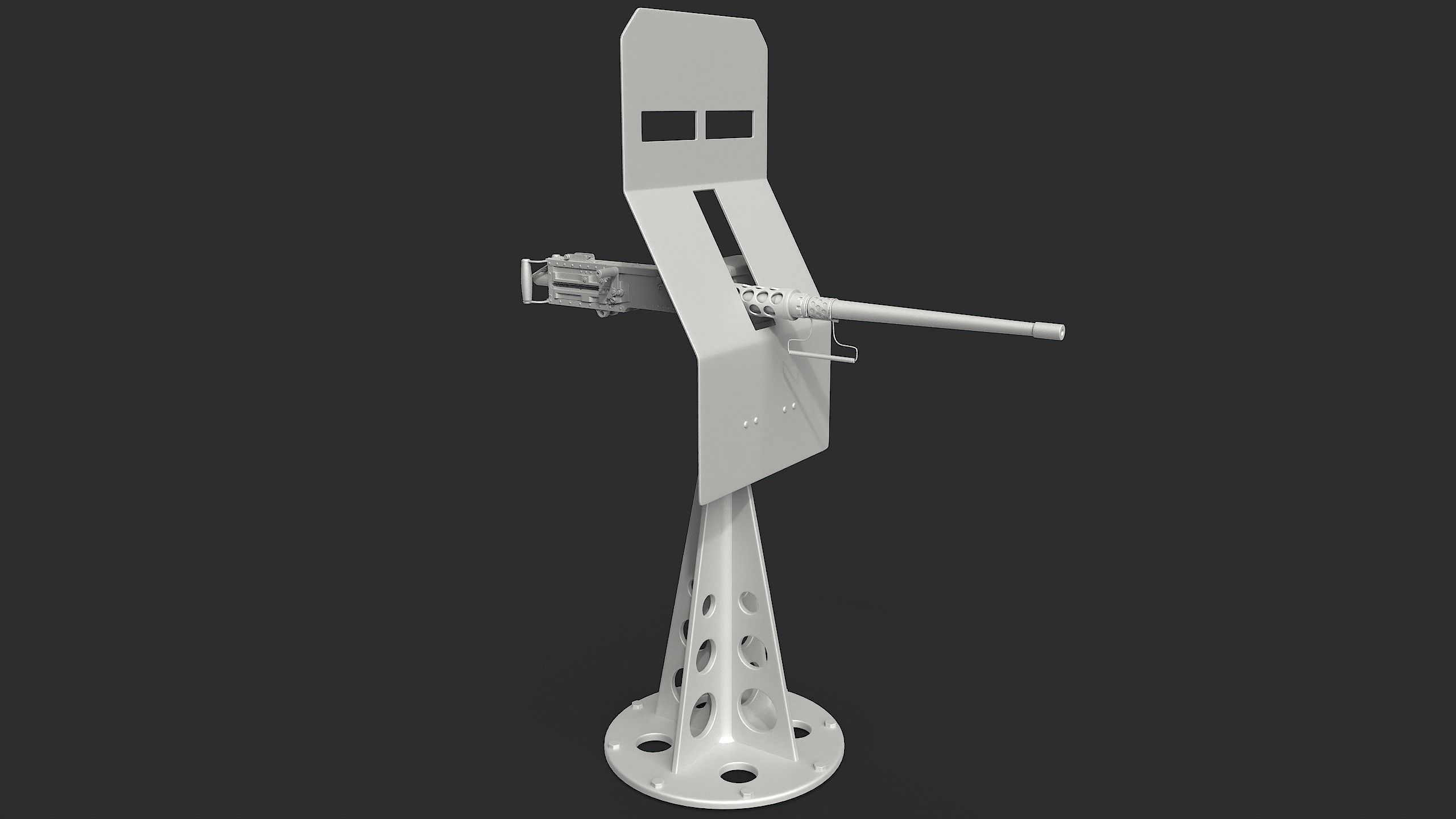 M2 Browning machine gun with shield 3D model | CGTrader