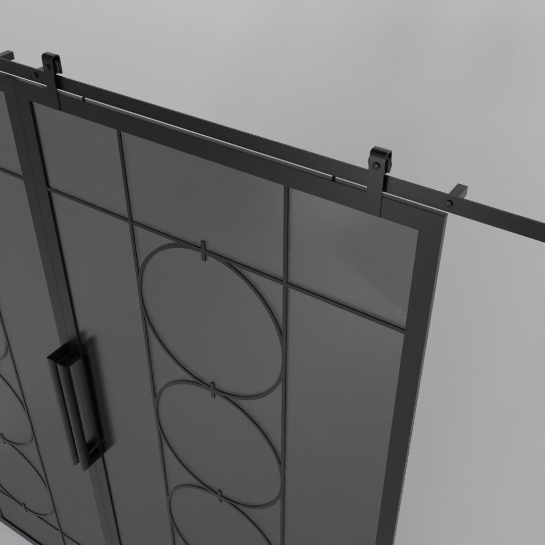 Decorative slide glass doors 3D model | CGTrader
