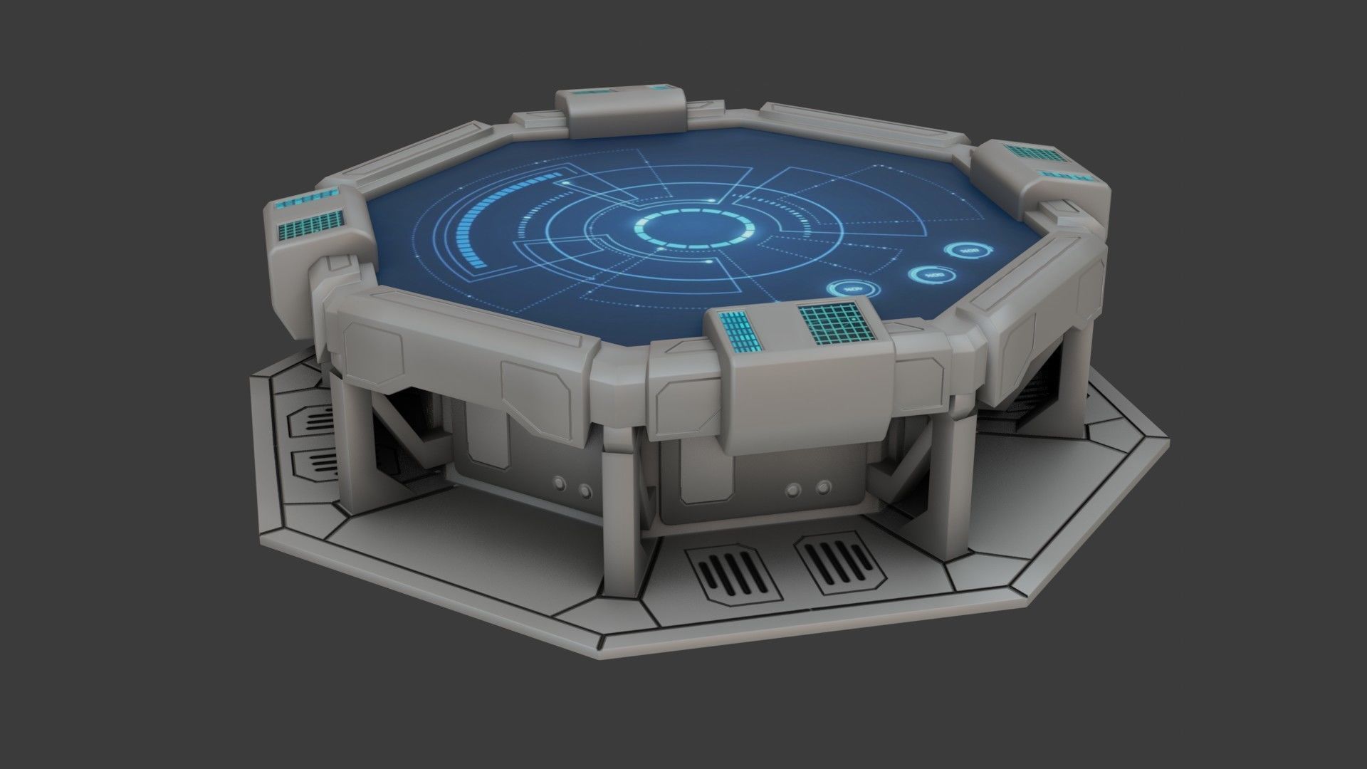 3D model Sci-fi Work Bench - Low poly - PBR - Game ready VR / AR / low ...