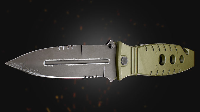 Military Tactical Knife lowpoly 3d game asset free VR / AR / low-poly ...