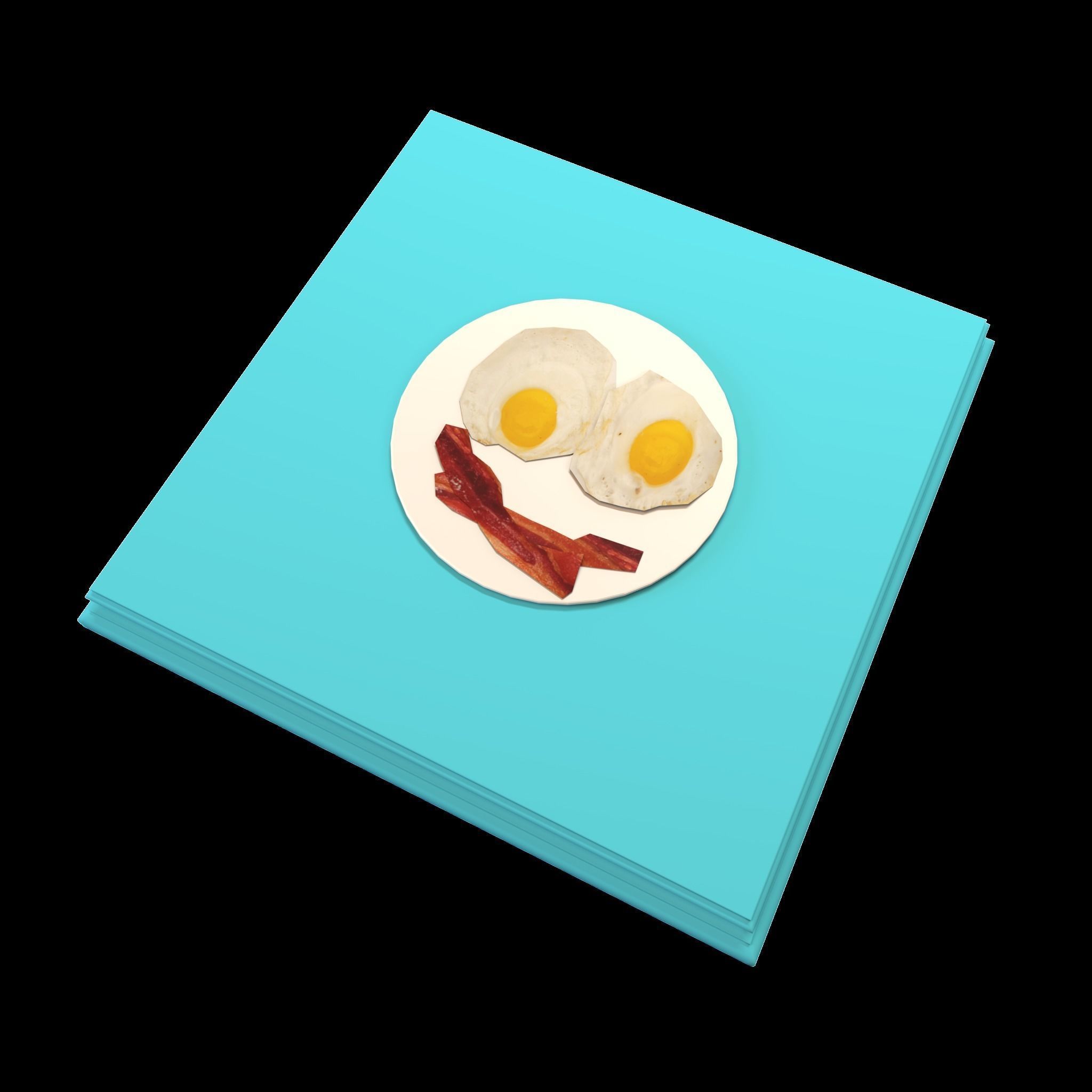 3D model Eggs And Bacon VR / AR / low-poly | CGTrader