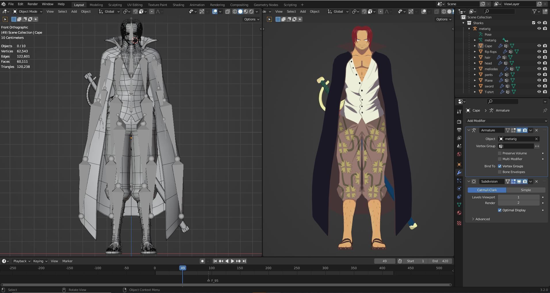 3d Model Shanks One Piece Vr Ar Low Poly Cgtrader