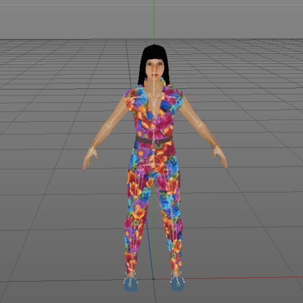 Woman With outfit and mocap Rig 3D model rigged | CGTrader