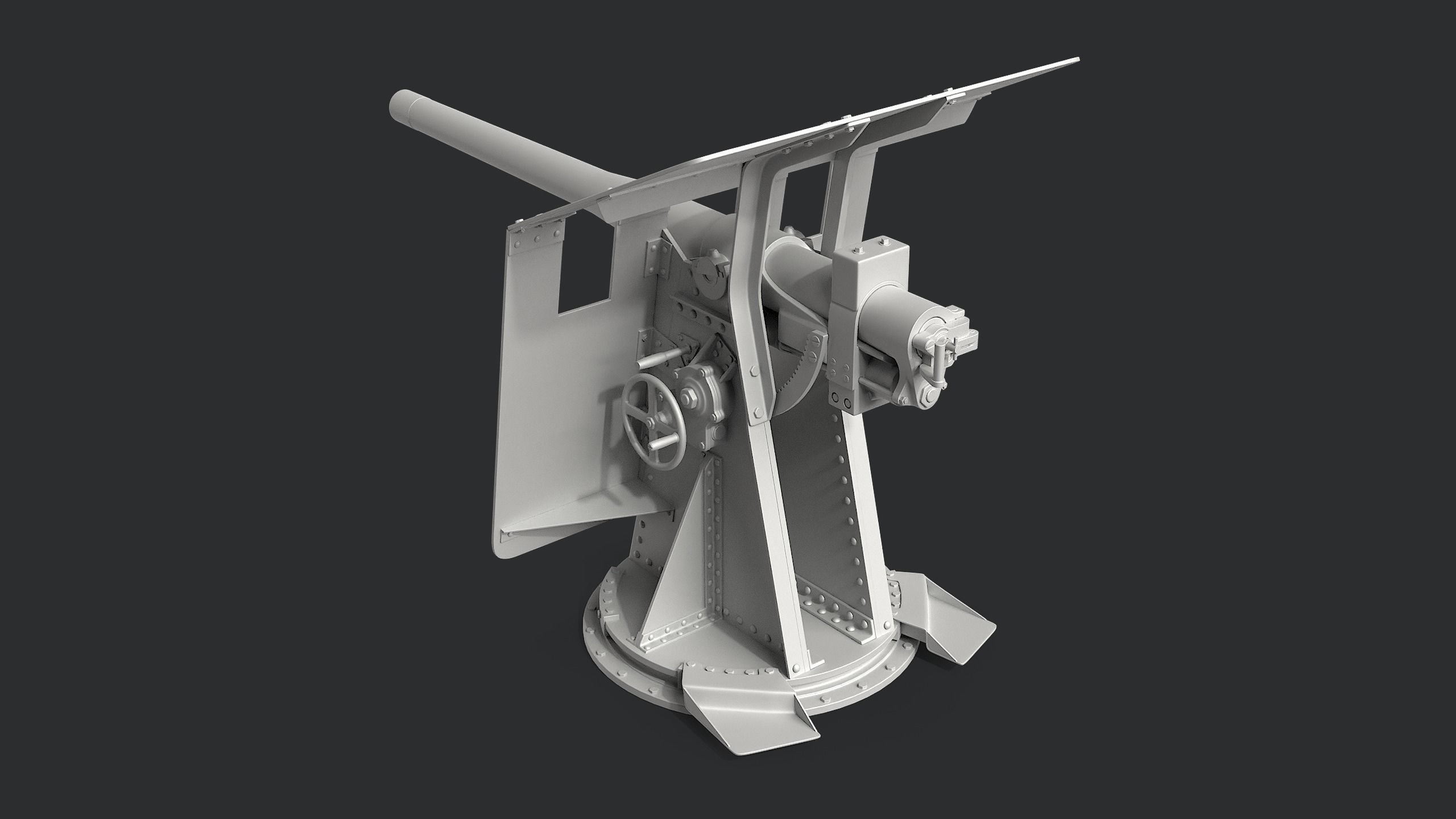 QF 12-pounder naval anti-aircraft cannon 3D model | CGTrader