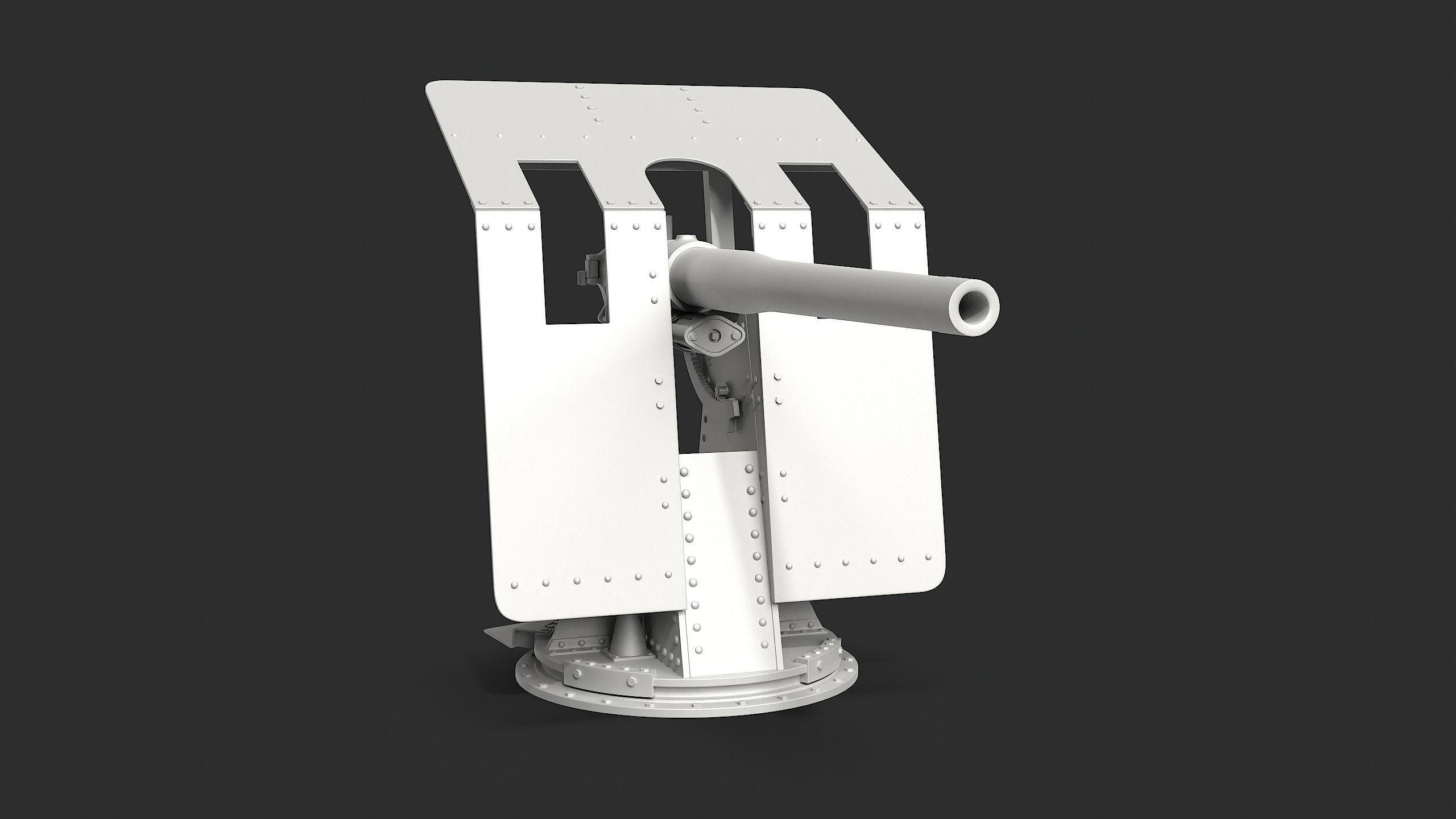 QF 12-pounder naval anti-aircraft cannon 3D model | CGTrader