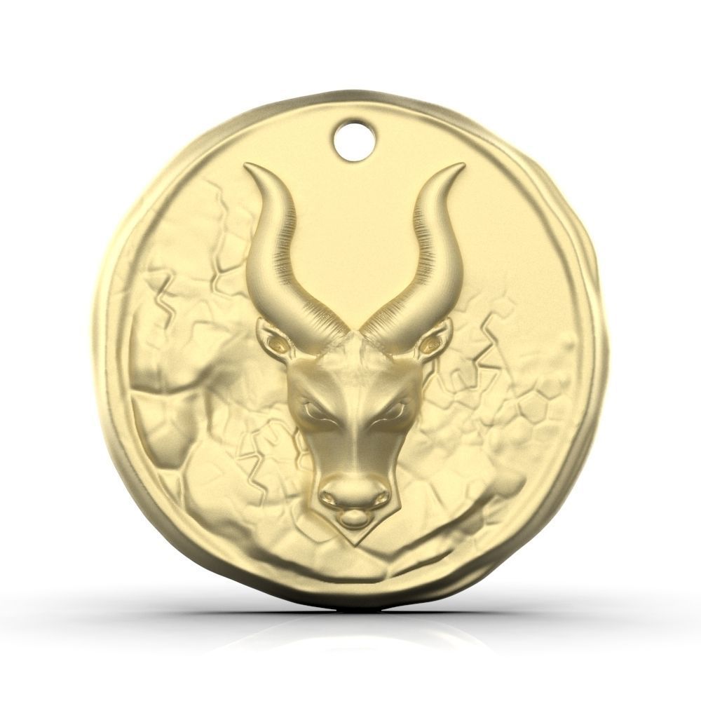 Zodiac Taurus Coin Pendant 3D model 3D printable | CGTrader